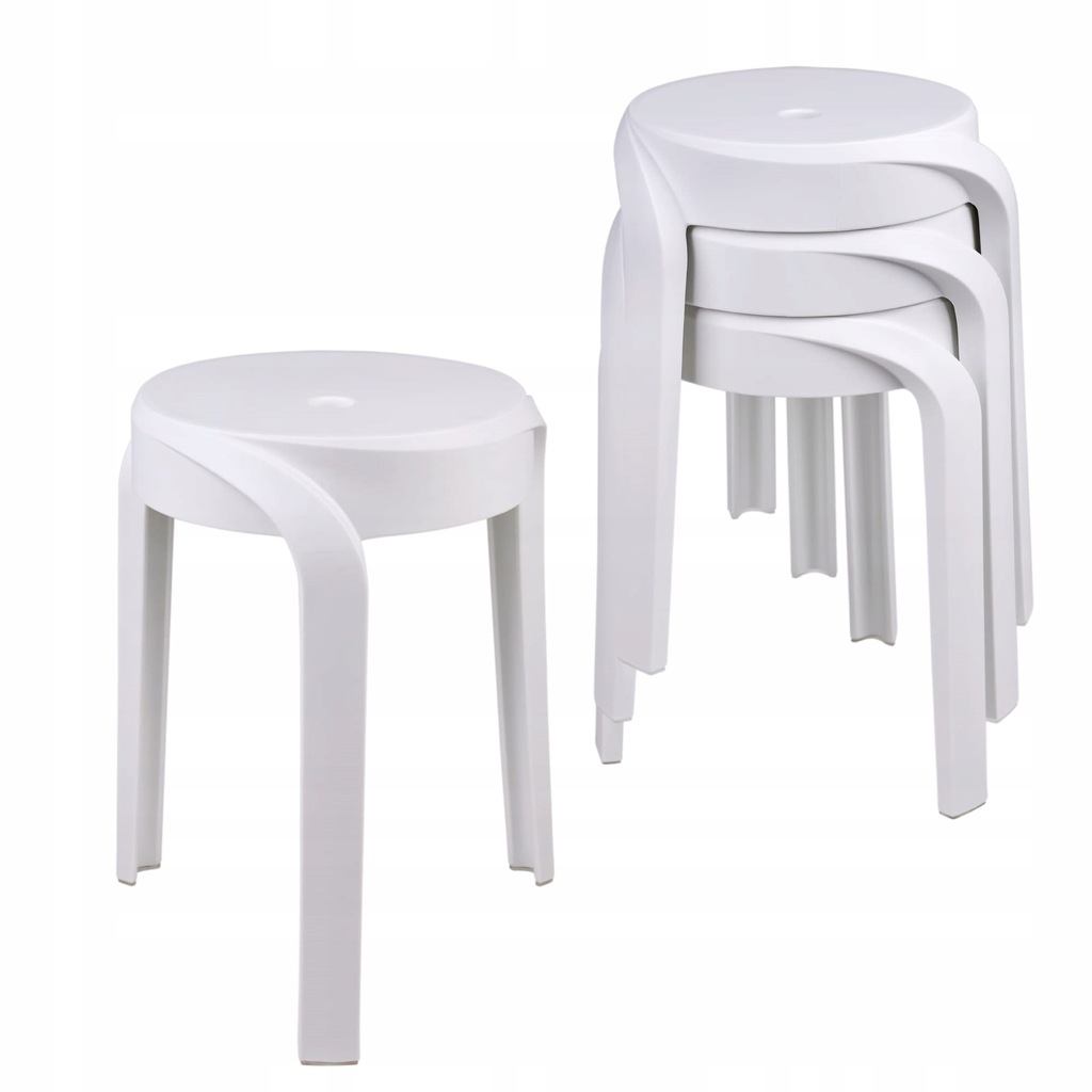 Taboret Kuchenny Stołek TWIST Plastikowy Biały - 12709958029 ...