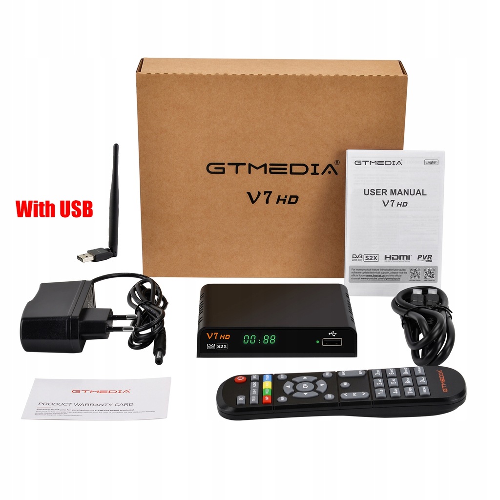 GTMEDIA V7 HD DVB-S/S2/S2X Multi-stream USB WIFI - 13349523752 - oficjalne archiwum Allegro