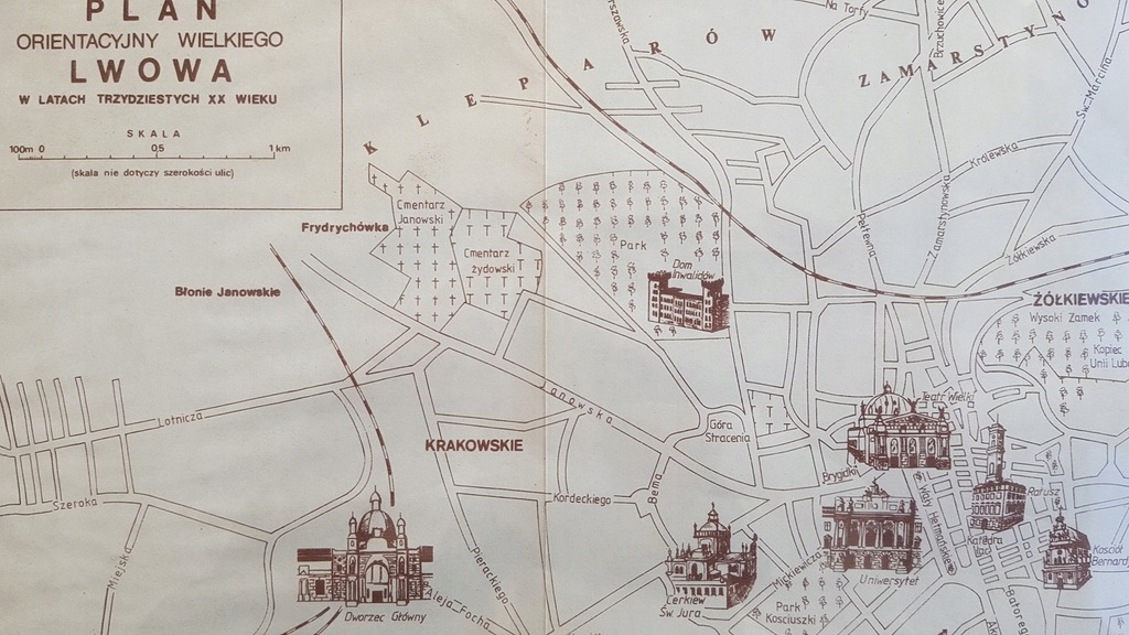 MAPA LWOWA z lat 30. XX w. Plan miasta LWÓW II RP - 12251740727 ...