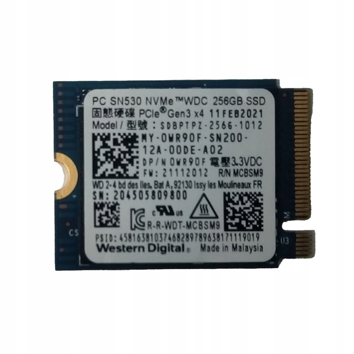 Szybki Dysk SSD 256GB Western Digital NVMe 2230 - 14550419479 - oficjalne archiwum Allegro
