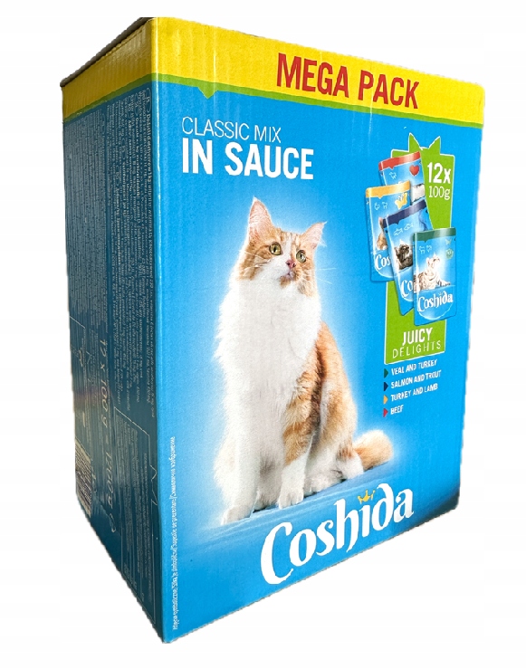 Coshida Karma Mokra Dla Kota Mix Smaków w Sosie 1,2 kg Saszetki (12x100 ...