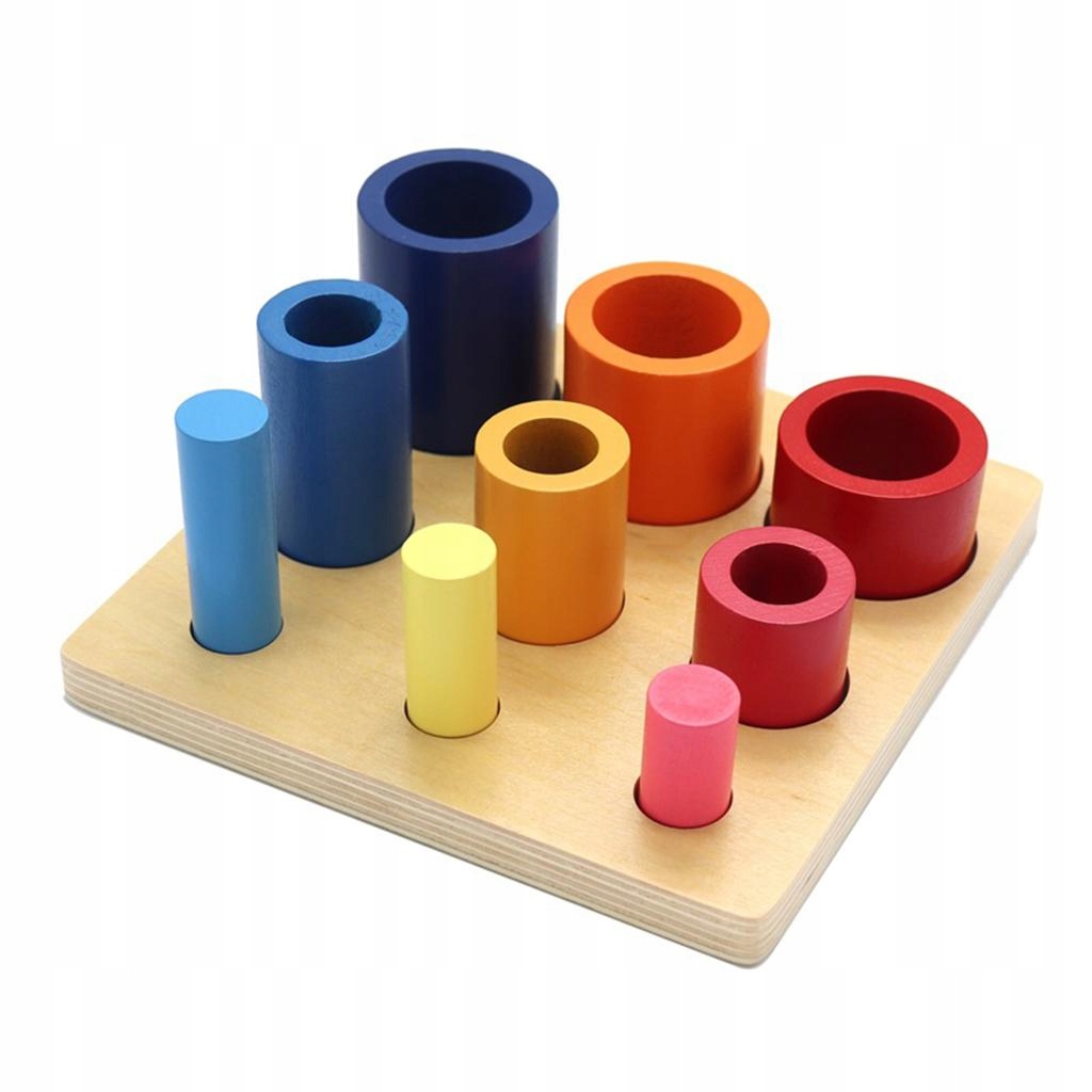 Wood Cylinder Shape Puzzle Stacker Block Board - 13730655638 ...