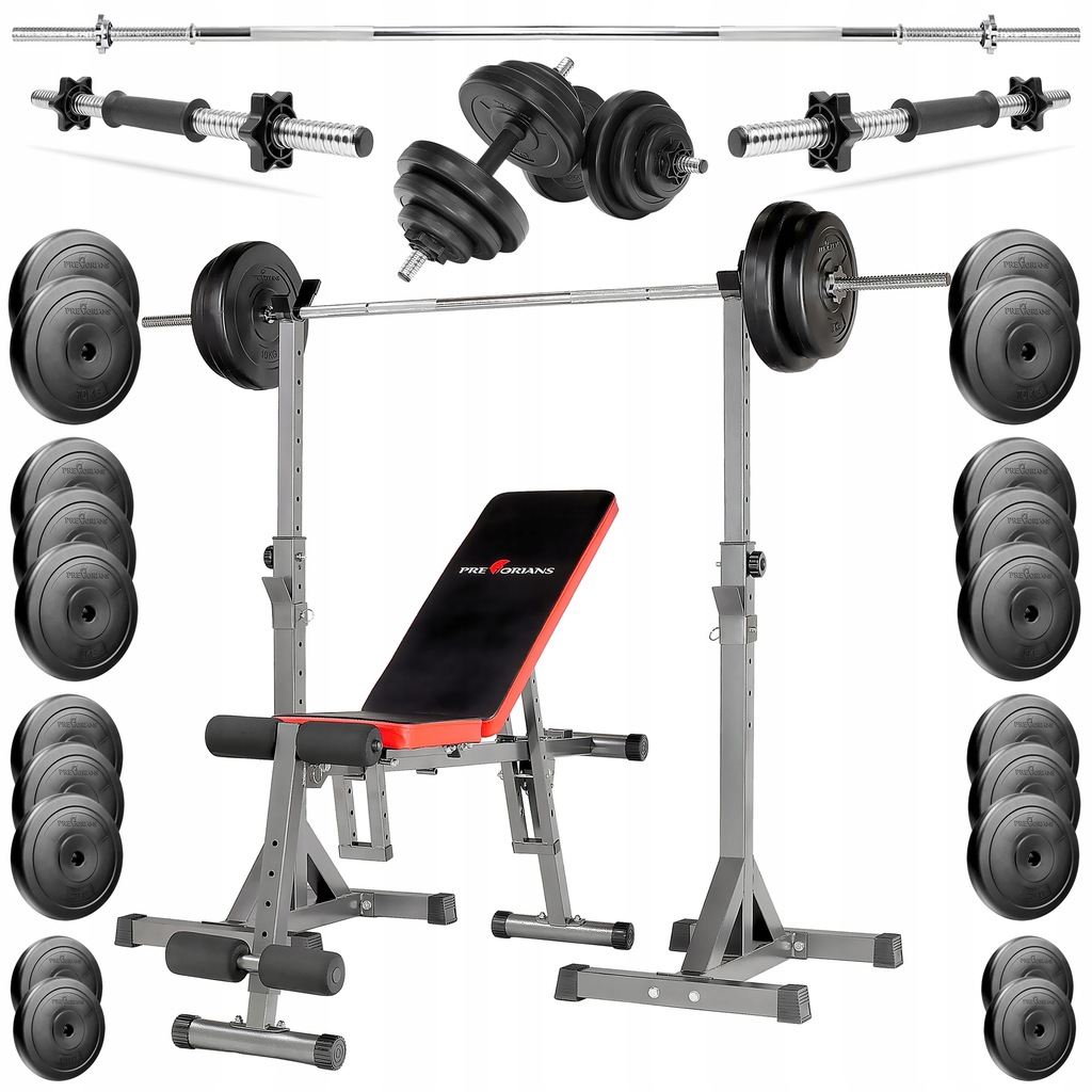 Zestaw 122kg siłownia do wyciskania przysiadów - 14062627402 ...