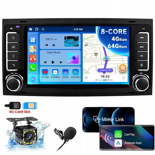 VW MULTIVAN T5 TOUAREG RADIO NAWIGACJA GPS CARPLAY 4GB+64GB ANDROID 13 SIM - 16425982563 ...