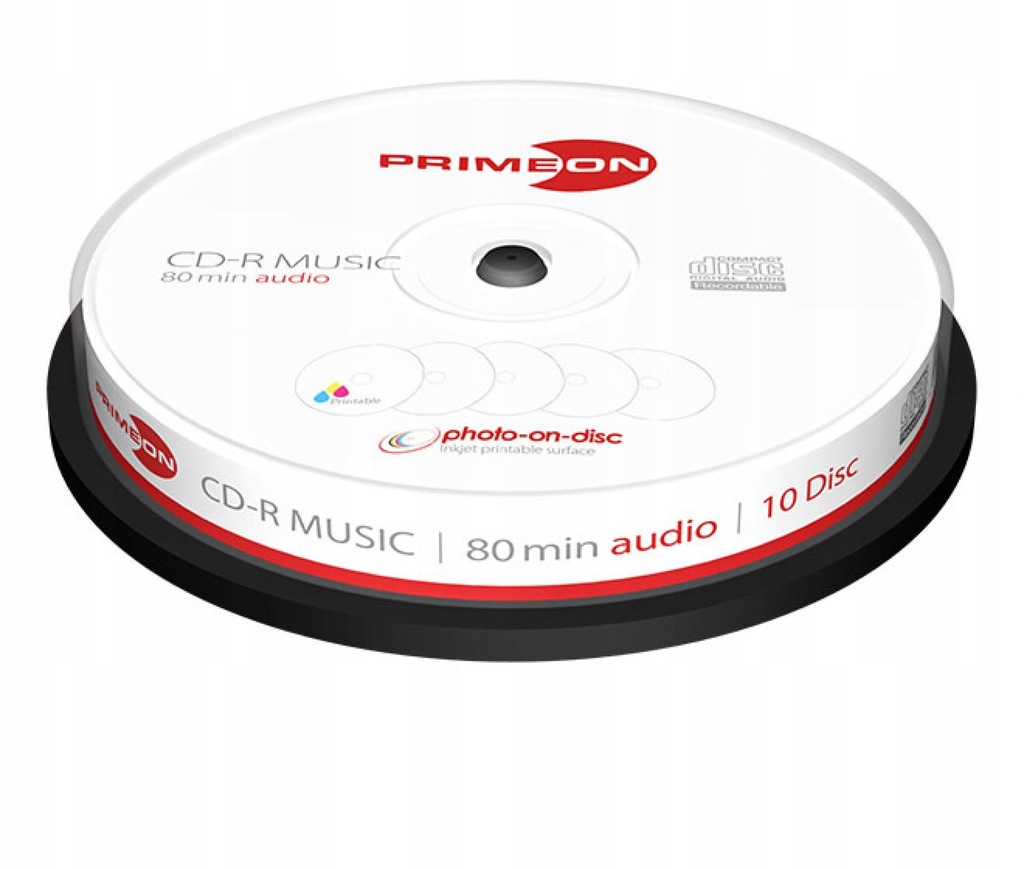 Płyty Audio PRIMEON Music CD-R 80 Minut Cake 10szt - 12882903860 - oficjalne archiwum Allegro