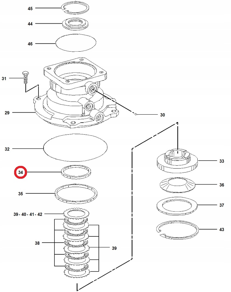 Uszczelka hamulca obrotu SWIVEL ZF CAT 1550851 - 11571492964 ...