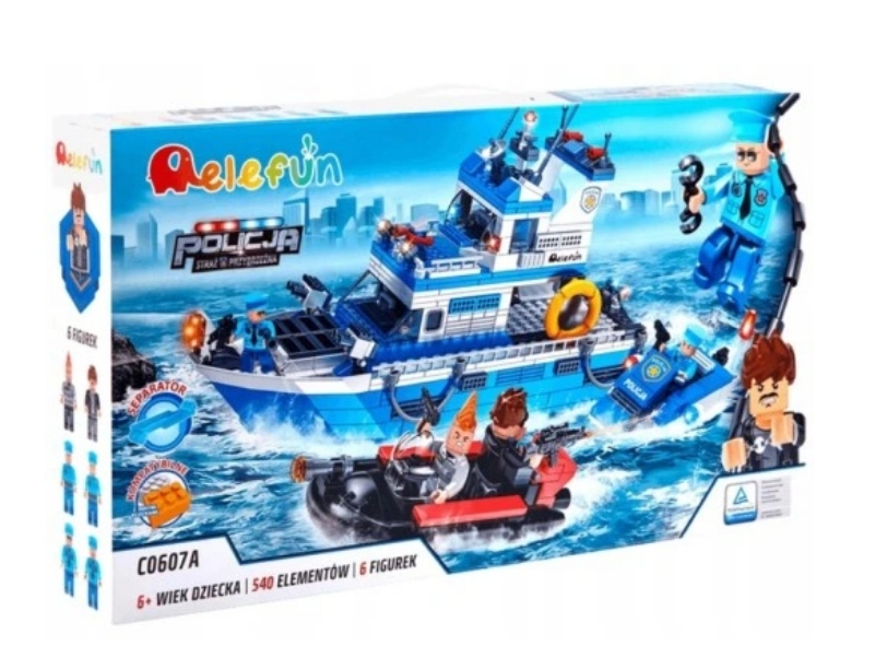 Klocki ELEFUN Policja Straż Łódź 540 elementów - 14237025869 ...