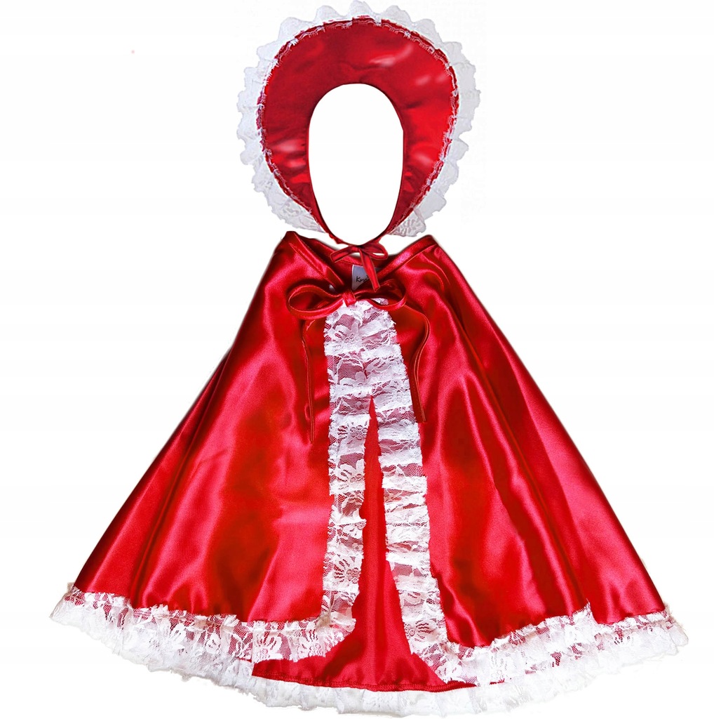 Zestaw CZERWONY KAPTUREK peleryna czapka strój - 14433164257 ...