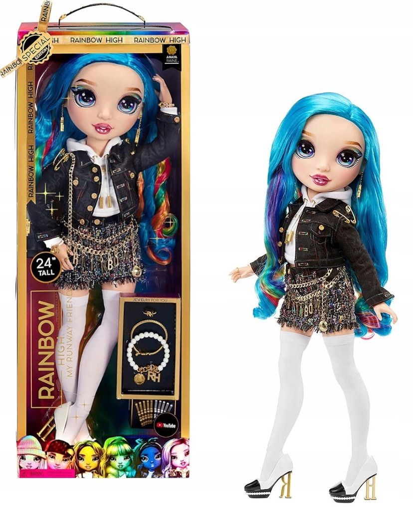 RAINBOW HIGH FASHION DUŻA LALKA AMAYA RAINE 60 CM - 11366494359 ...