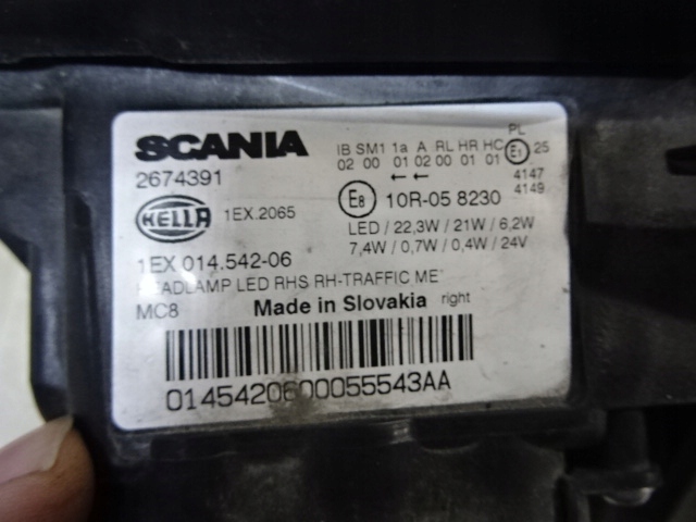 LAMPA prawa przód SCANIA Full Led RH 2674391 - 11508686067 - oficjalne ...