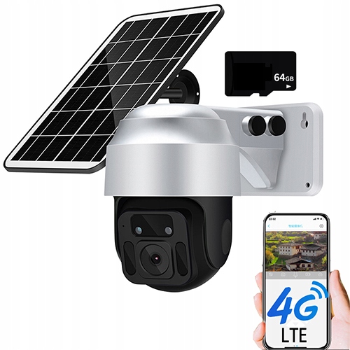 Kamera zewnętrzna solarna obrotowa HD SIM 4G GSM - 12738189603 - oficjalne archiwum Allegro
