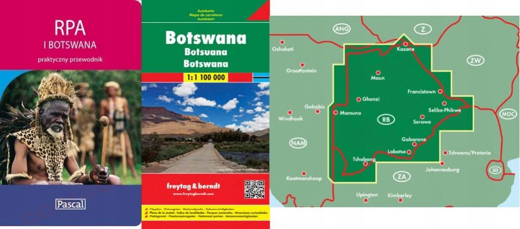 RPA I BOTSWANA AFRYKA PRAKTYCZNY PRZEWODNIK + MAPA - 10141043429 ...