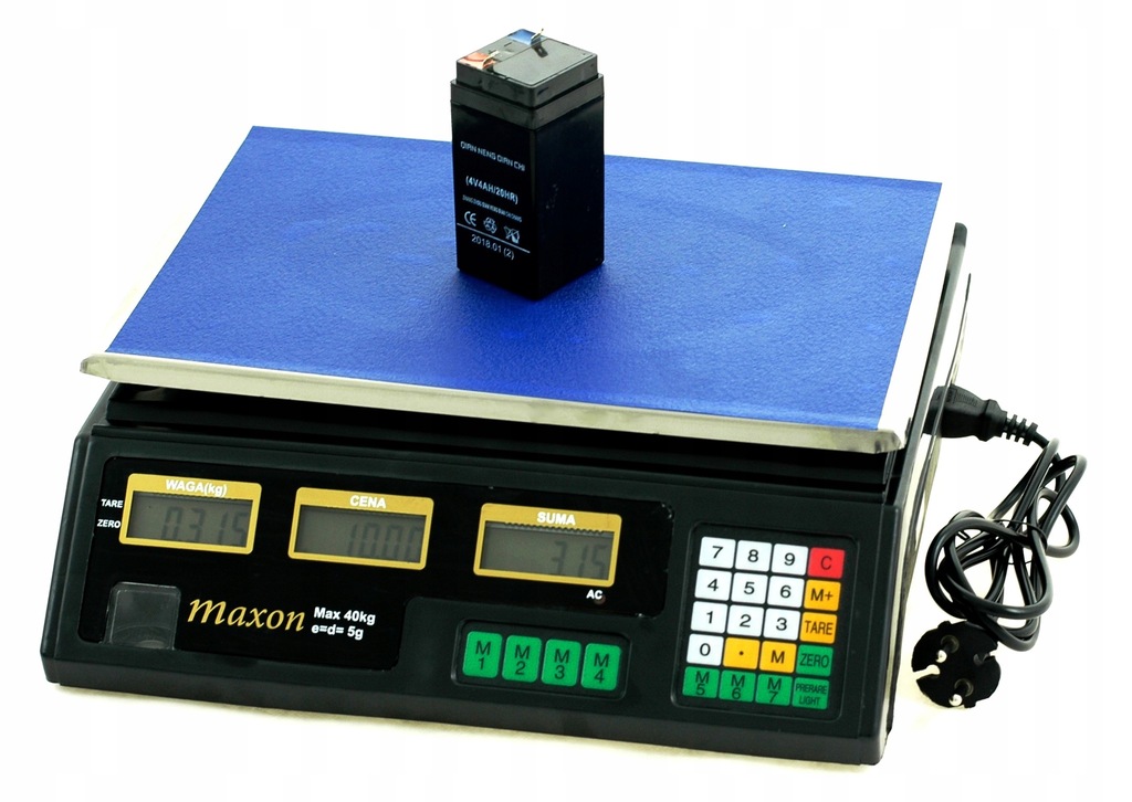 WAGA SKLEPOWA Magazynowa 40 kg AKUMULATOR lub 230V - 10895819354 ...