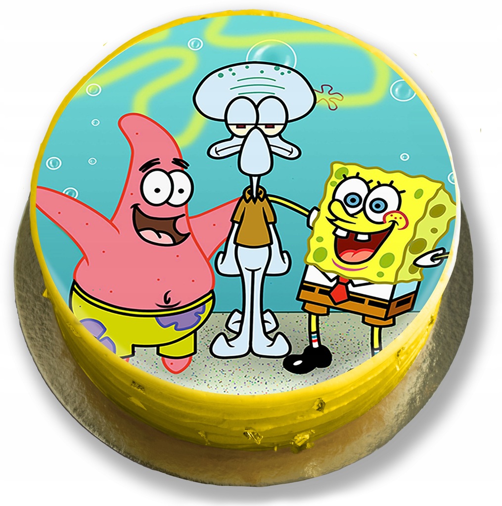 OPŁATEK NA TORT SPONGEBOB + GRATIS IMIĘ/TEKST - 12229976445 - oficjalne ...