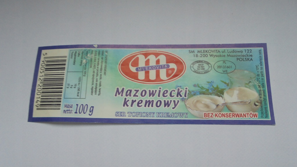 Stara etykieta serek topiony Wysokie Maz - 12611177642 - oficjalne archiwum Allegro