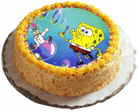 Opłatek na tort SPONGEBOB + NAPIS GRATIS! 350ZDJĘĆ - 12345821434 ...