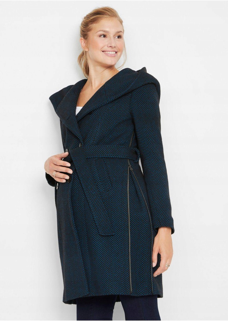 BONPRIX _LZ WNK GRANATOWY PŁASZCZ CIĄŻOWY _/ 52 - 14392820782 ...