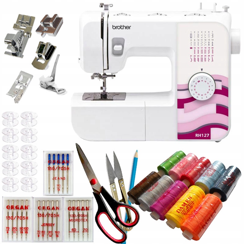 Maszyna do szycia Brother RH127 +Igły+stopki - 8461796050 - oficjalne archiwum Allegro