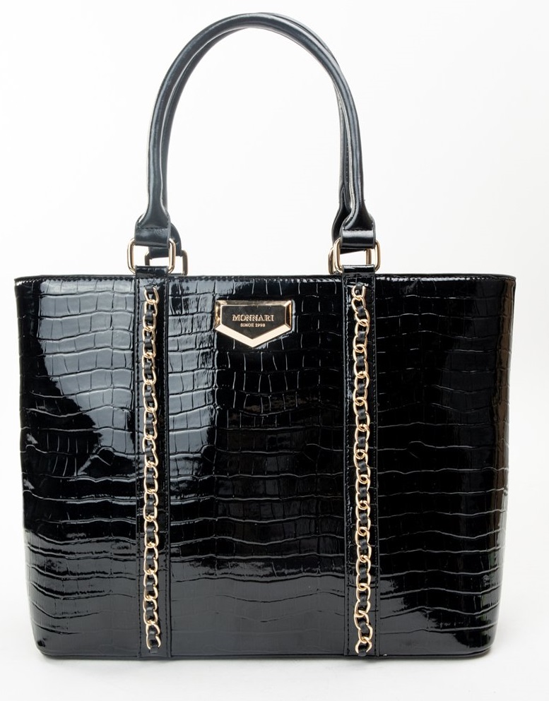 MONNARI torba damska shopperka na ramię pojemna skórzana czarna croco - 14641767539 - oficjalne ...