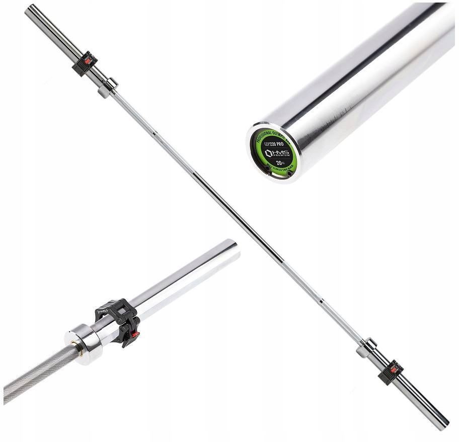 Sztanga Gryf Prosty Olimpijski Z Zaciskami 220 cm - 12575160686 - oficjalne archiwum Allegro