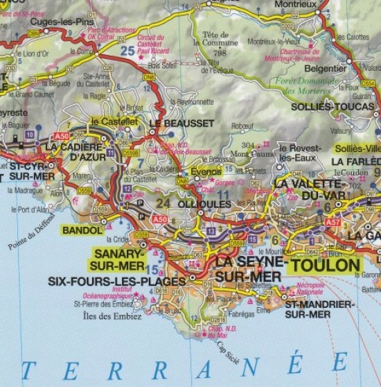 PROWANSJA LAZUROWE WYBRZEŻE mapa laminoawna EXPMAP - 8782605900 ...