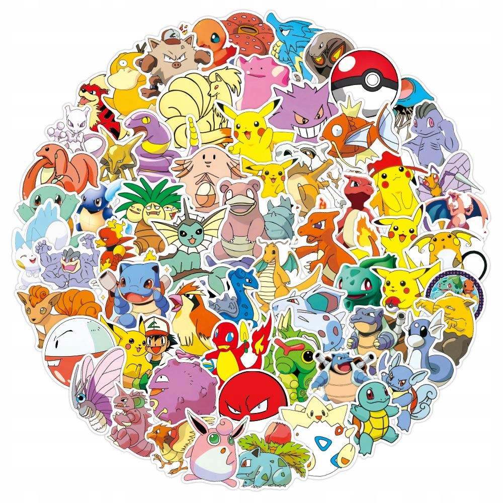 Pokemon Anime Sticker Set Dekoracyjne Naklejki 100 - 11247819070 ...