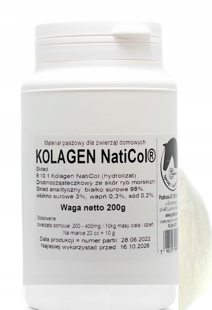 KOLAGEN w PROSZKU z ryb 200g NatiCol STAWY Podkowa - 13425908505 - oficjalne archiwum Allegro
