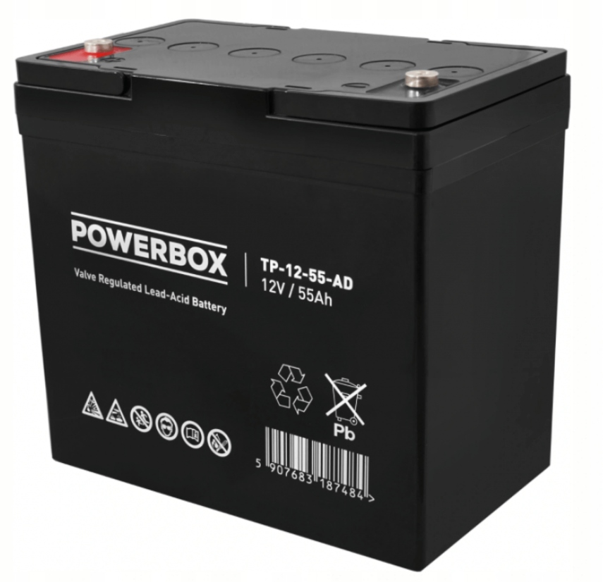 AKUMULATOR AGM 12V 55Ah BEZOBSŁUGOWY VRLA UPS - 11222226198 - oficjalne archiwum Allegro