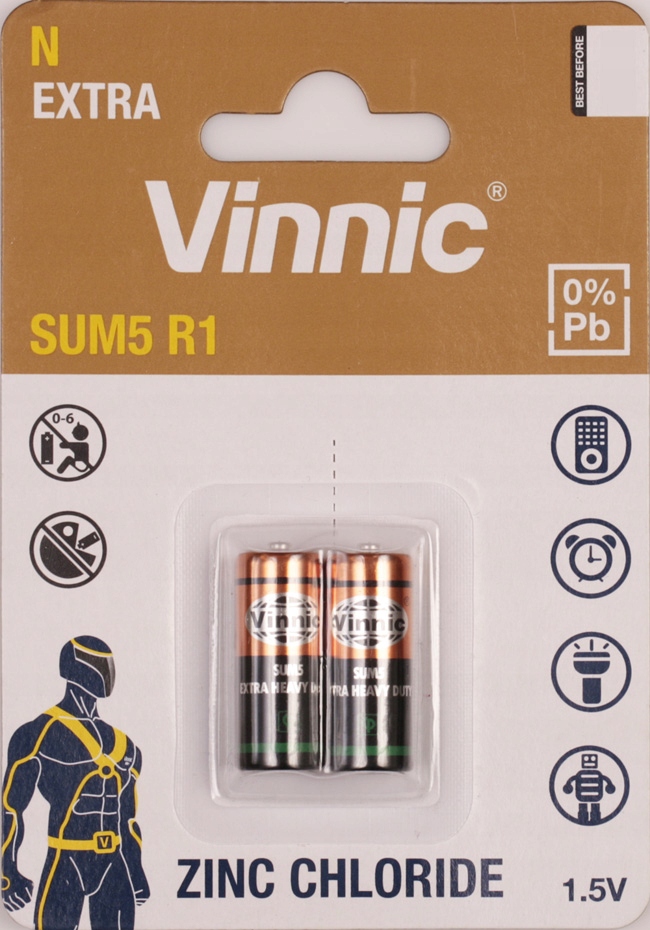 2x BATERIA 1,5V VINNIC SUM5 R1 N MN9100 LR1 E90 - 8634248301 ...