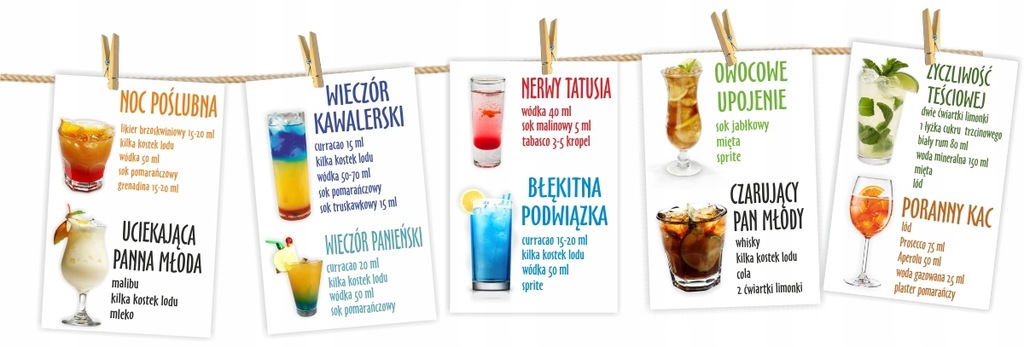 drink bar karta drinków na ślub wesele urodziny - 11260097206 ...