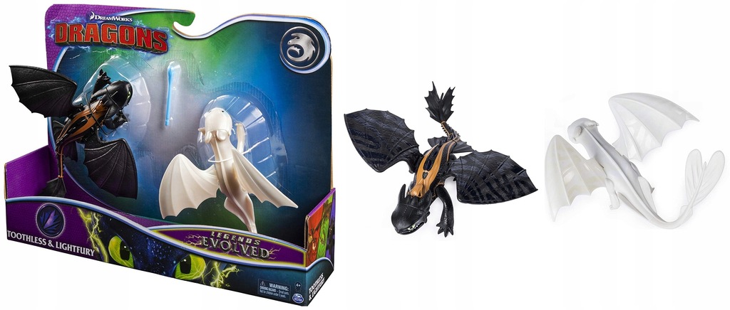 Biała + Nocna Furia - Szczerbatek Smoki Dragons - 11295668023 ...