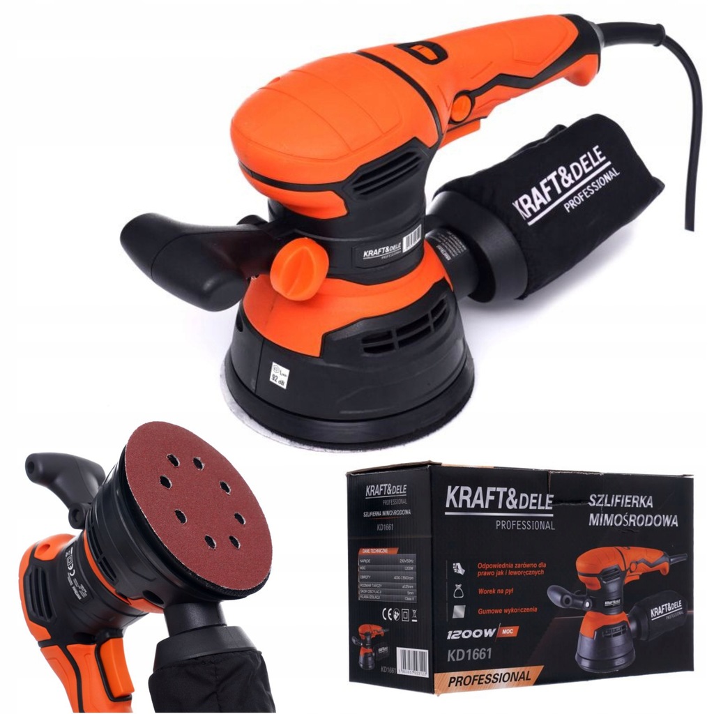 SZLIFIERKA MIMOŚRODOWA OSCYLACYJNA REGULACJA 6 POZIOMÓW 1200W POLERKA ...