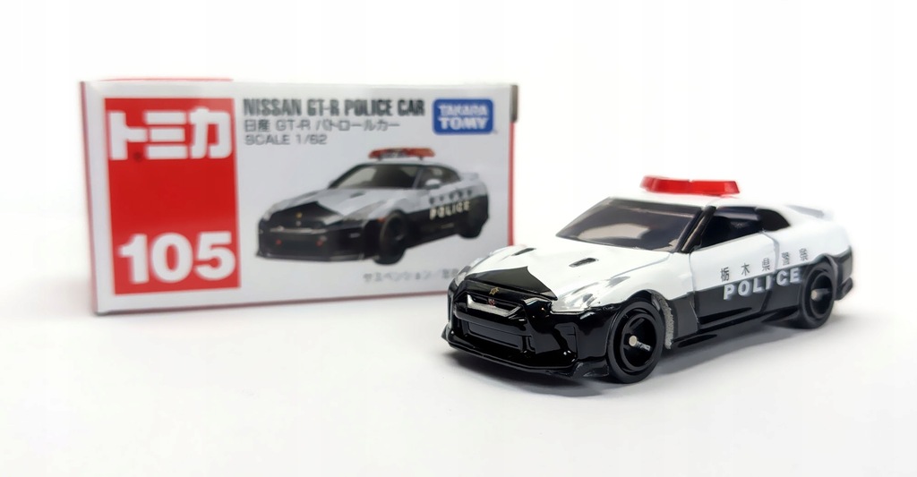 TOMICA NISSAN GT-R POLICE CAR R35 #105 METALOWY - 12579284397 ...