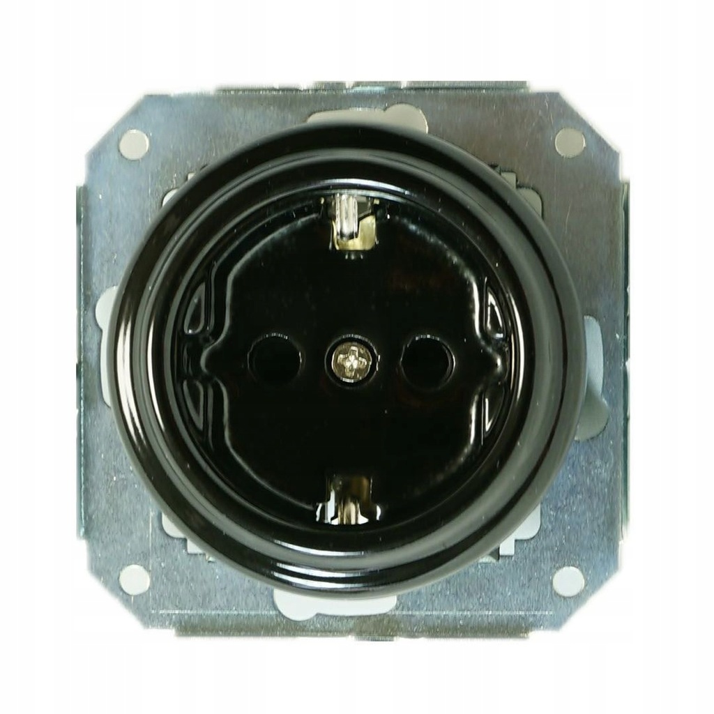 Gniazdko czarne gniazdo ceramiczne Schuko ANTICA - 8396391617 ...