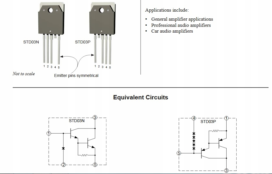 Para transystorów audio Darlington STD03N STD03P - 7959025934 ...