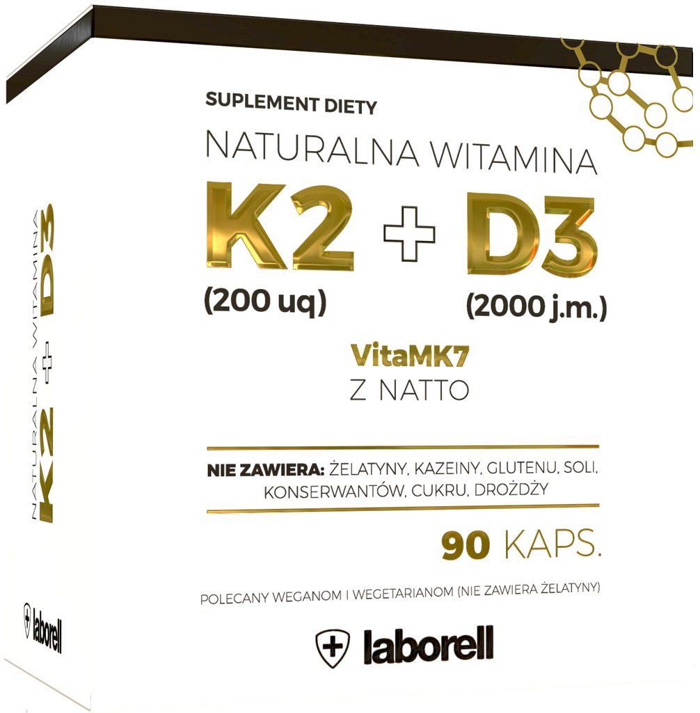 WITAMINA D3K2 : K2 200 MK7+D3 2000 90KAPS LABORELL - 6584146609 ...