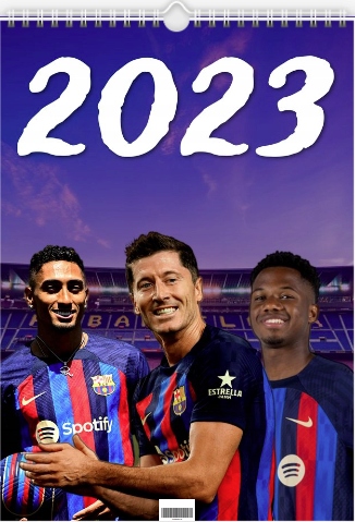 Kalendarz ścienny FC BARCELONA A3 2023 - 12879781388 - oficjalne archiwum Allegro