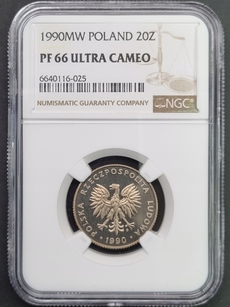 20 Złotych 1990 NGC PF66 ULTRA CAMEO, tylko jedyna wyżej. - 15139187135 ...