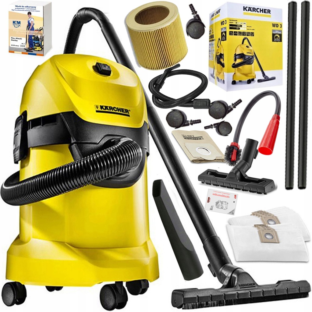 ODKURZACZ PRZEMYSŁOWY KARCHER WD3 BEZWORKOWY XXXXL - 7758456103 - oficjalne archiwum Allegro