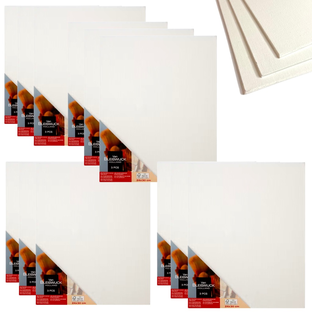 12szt PŁÓTNO MALARSKIE Podobrazie 24x30cm ZESTAW - 13305364109 ...