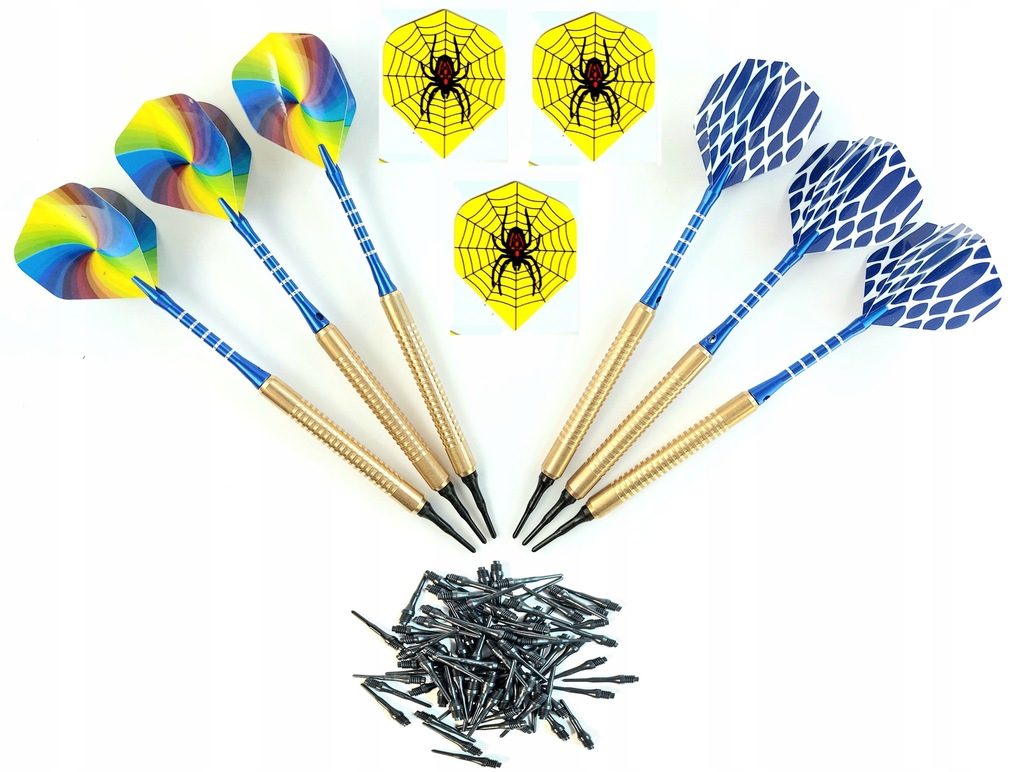 ZESTAW 6 LOTEK RZUTEK DO DARTA 200 grotów + piórka - 10455540543 ...