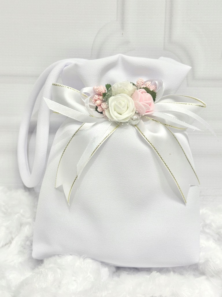 T8 Torebka komunijna worek biała Komunia - 13464860774 - oficjalne archiwum Allegro