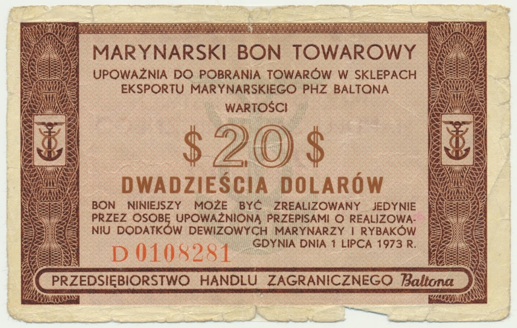 20 dolarów Baltona 1973 sprawdź jak rzadki Cz.Miłczak B47c ...