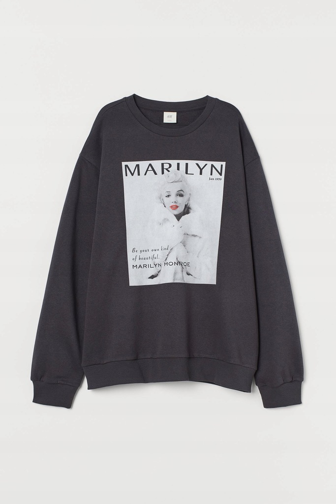 Marilyn Monroe ORYGINALNA SZARA BLUZA H&M /M - 11759263457 - oficjalne archiwum Allegro
