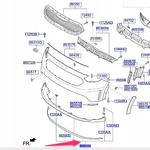 Zderzak przedni dolny Kia Niro 2016 - 2019 - 11133025733 - oficjalne ...