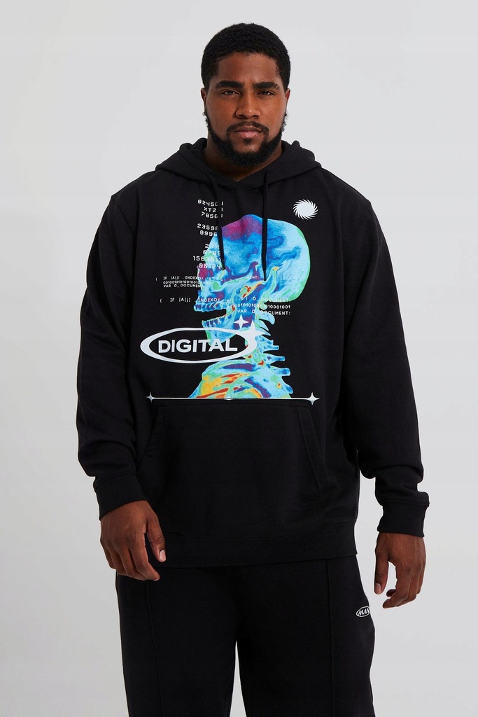 BOOHOOMAN BLUZA Z KAPTUREM PRINT Q7V XXC__M - 14271871629 - oficjalne archiwum Allegro