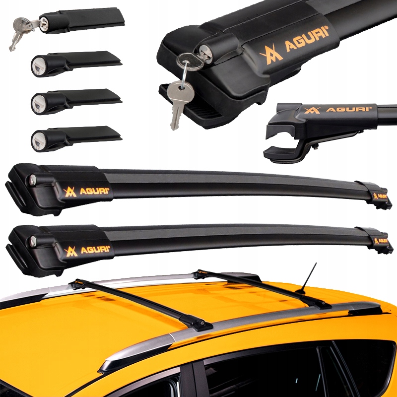 BAGAŻNIK DACHOWY RELINGI AGURI PRESTIGE II BLACK - 9343213958 - oficjalne archiwum Allegro