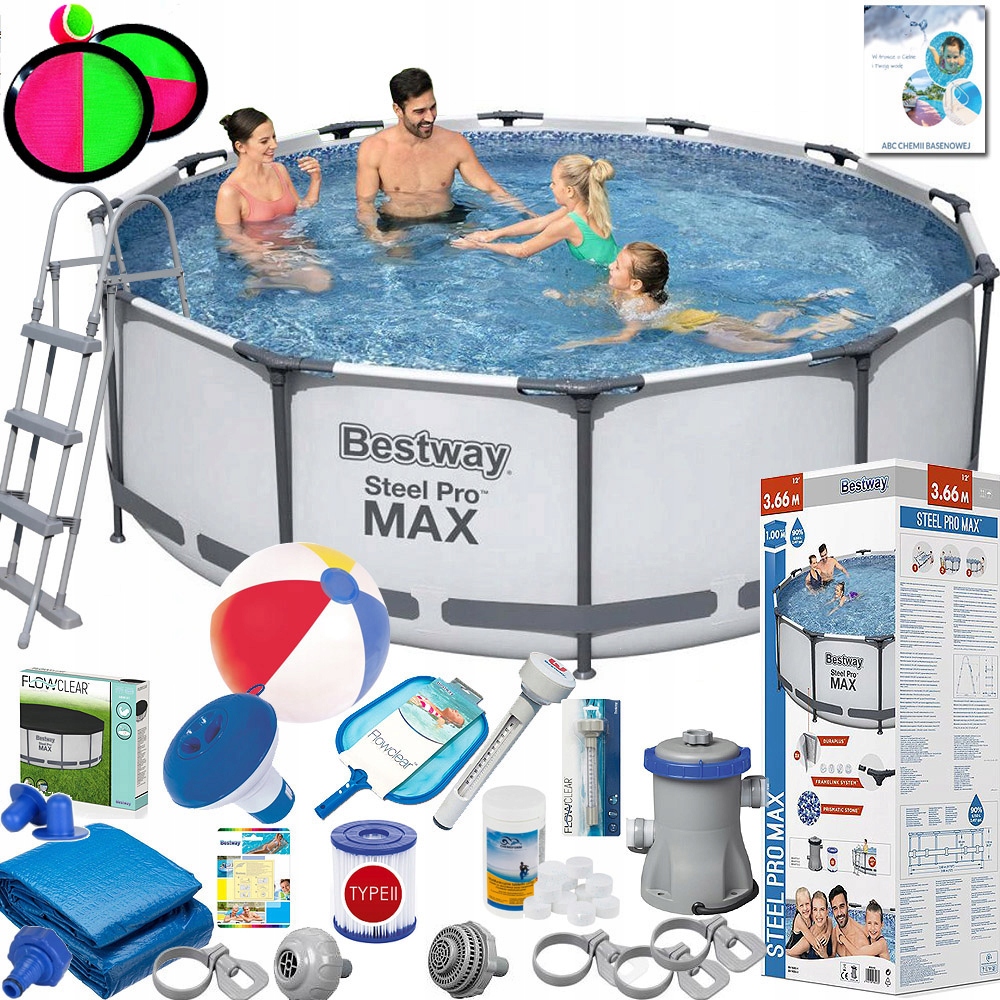 BASEN OGRODOWY STELAŻOWY Z POMPA Bestway 366x100 ZESTAW Z drabinka MAX 22w1 - 15614348805 ...