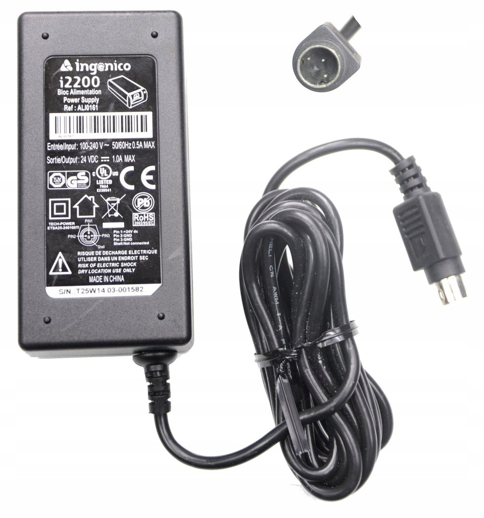 Zasilacz Ingenico i2200 24V 1A 1000mA 24W 3pin - 8100793781 - oficjalne ...