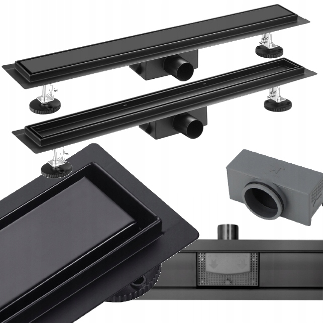 ODPŁYW LINIOWY PRYSZNICOWY CZARNY POD PŁYTKĘ 80 CM - 13416196863 ...